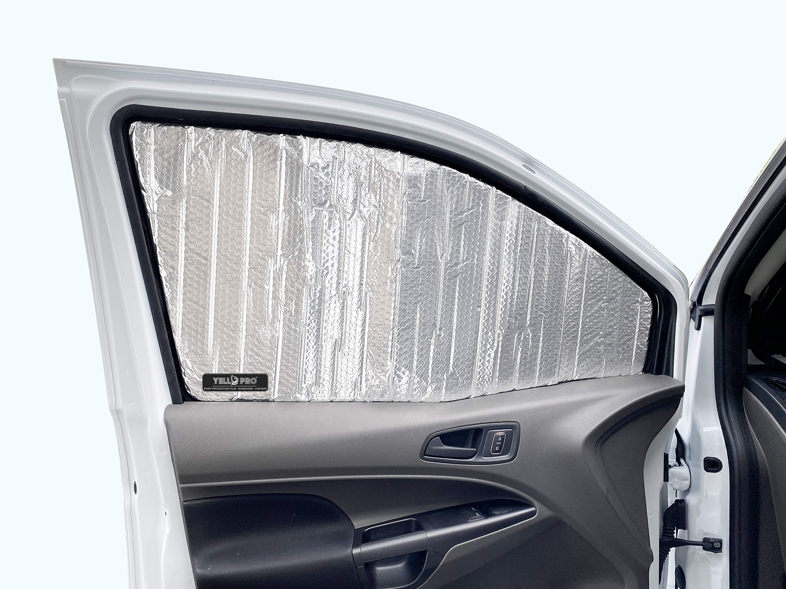 Side Window Front Seat Reflective Sunshade Custom Fit for 2014 2015 2016 2017 2018 2019 2020 2021 2022 2023 Ford Transit Connect (NOT FOR FULL-SIZE TRANSIT) XL XLT Passenger Wagon Cargo Minivan (2pcs)