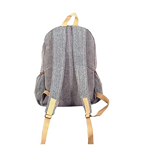 VIBRANIC Himalayan HEMP Laptop Backpack - THC Free - 13β/15β Laptop Compartment - All Natural Handmade - Multi-Pocket - Yellow Green Shade - Made in Nepal