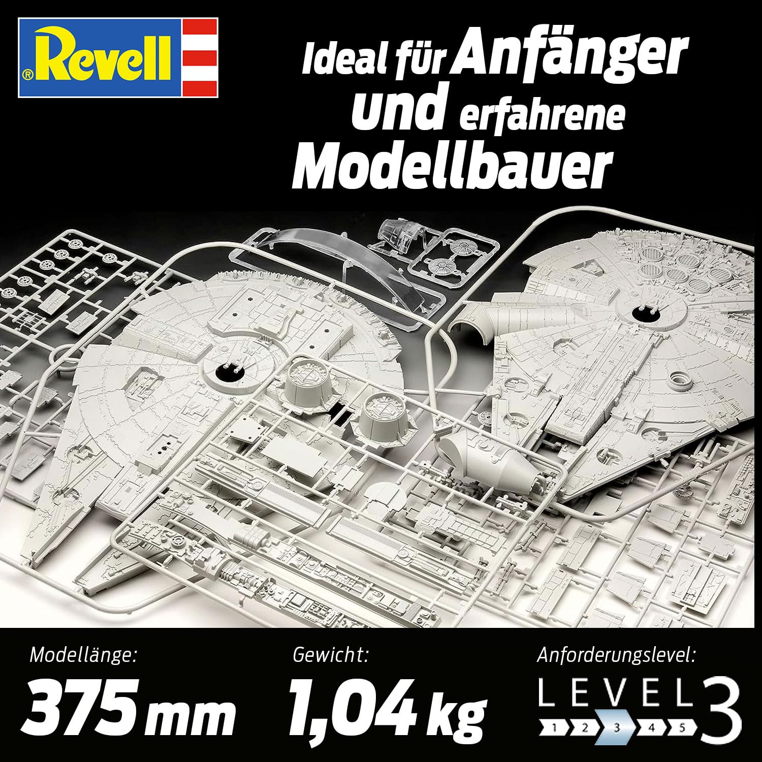 Revell 06718 Star Wars Millennium Falcon (Han Solo) 1:72 Scale Unbuilt/Unpainted Plastic Model Kit