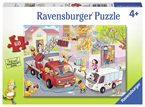 Ravensburger Firefighter Rescue! 60 Piece Jigsaw Puzzle for Kids - 09641 - Every Piece is Unique, Pieces Fit Together Perfectly