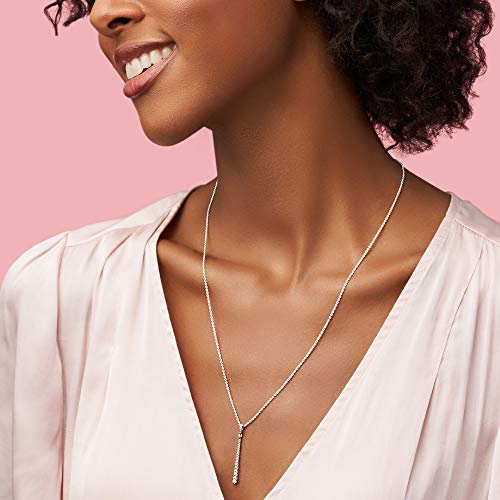 Pandora Sparkling Stones Necklace - Sleek Statement Necklace - Great Gift for Her - Sterling Silver & Cubic Zirconia - 23.6", No Gift Box