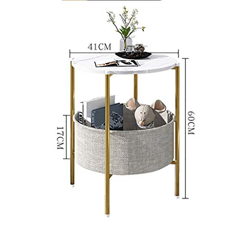 Saladplates-LXM End Tables Coffee Table,Side Table with Metal Frame,Round Storage End Table for Home,Office,Bedroom,Hallway,Living Room,Balcony (Color : C)