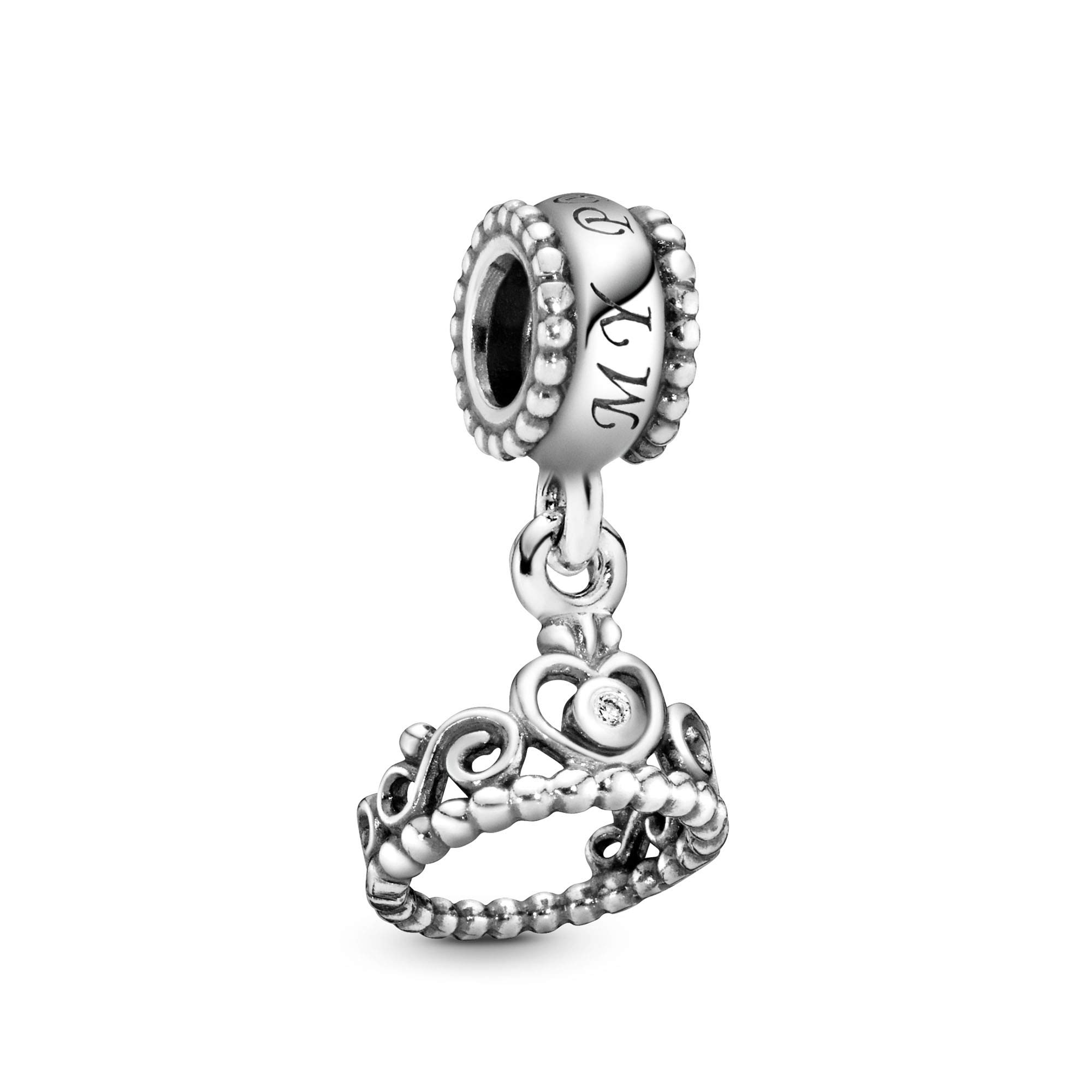 Pandora Jewelry Princess Tiara Crown Dangle Cubic Zirconia Charm in Sterling Silver