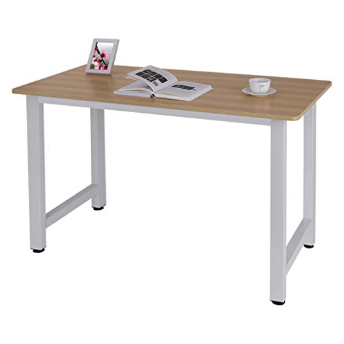 Quaanti US Fast Shipment Rustic Solid Wood Computer Desk,40/48/55 Inch Large Office Desk Workstation PC Laptop Study Writing Table Desktop for Small Spaces,Home Office Workstation Furniture (48 Inch)