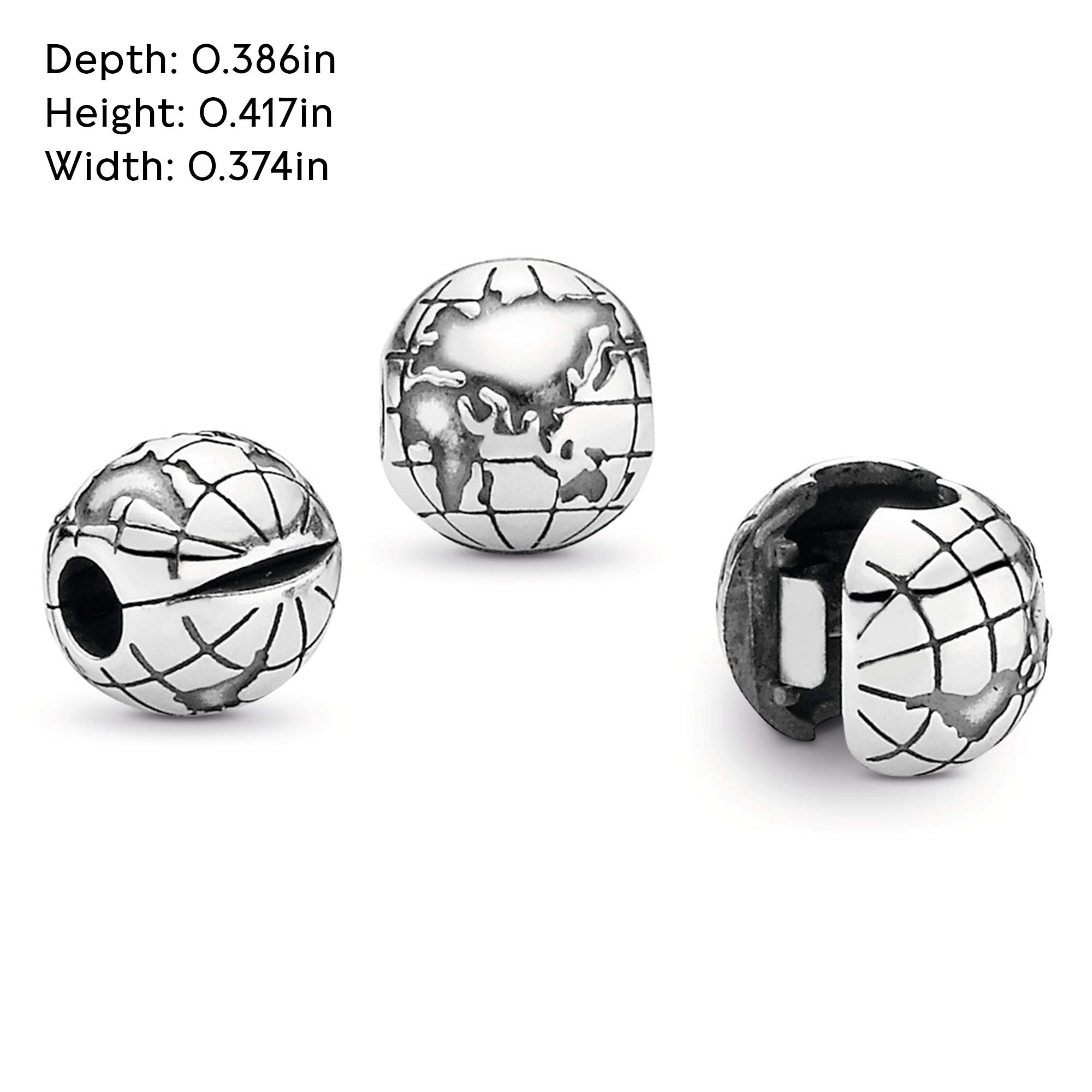 PANDORA Jewelry Globe Sterling Silver Charm