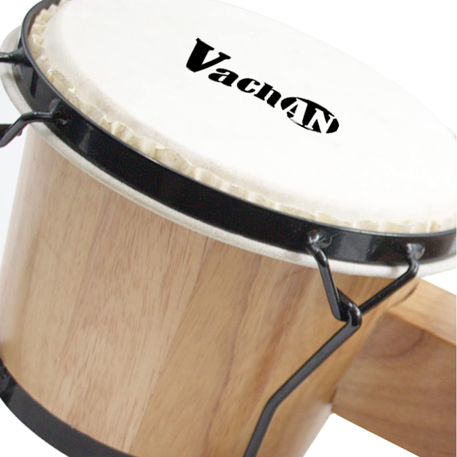 VACHAN Bongo Drums 6”and 7”Bongos for Adults Kids, Professionals Cavity Wood Percussion Instrument with Tuning Wrench,Natural Finish