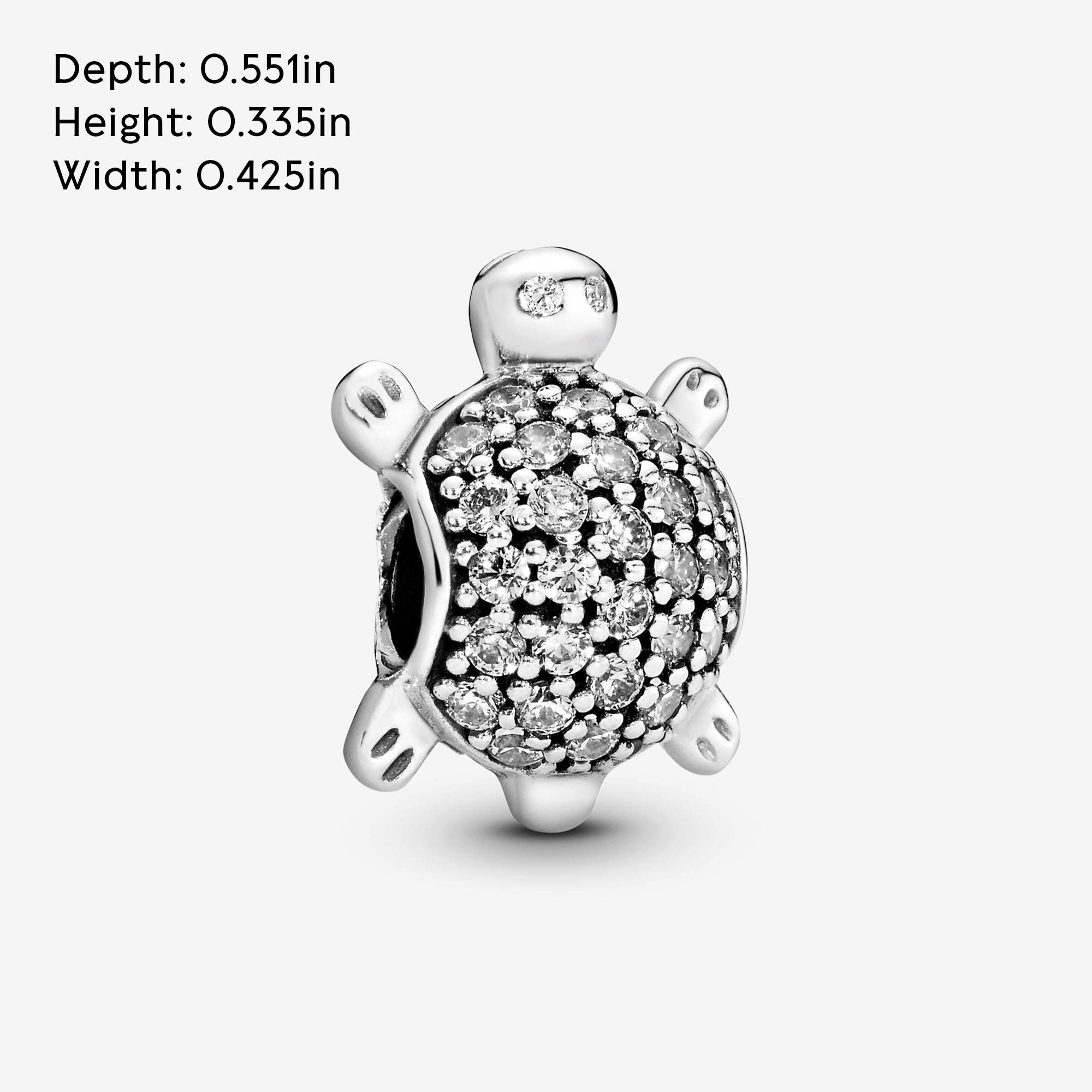 Pandora Jewelry Pave Sea Turtle Cubic Zirconia Charm in Sterling Silver
