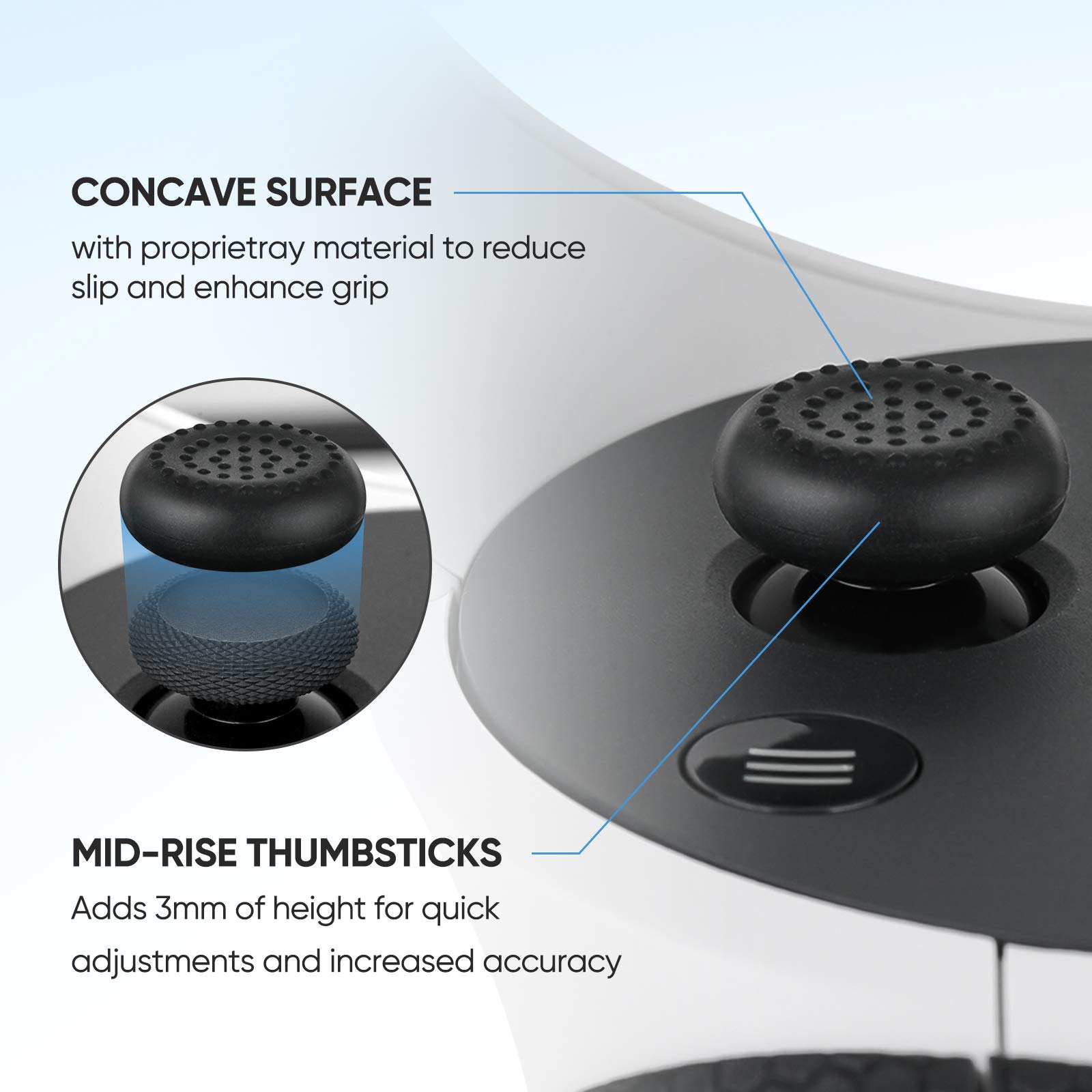 SARLAR Oculus Quest 2 Touch Controller Silicone Grips Cover Skin, with Thumb Grip Caps Protective Accessories Anti-Slip Dust Proof