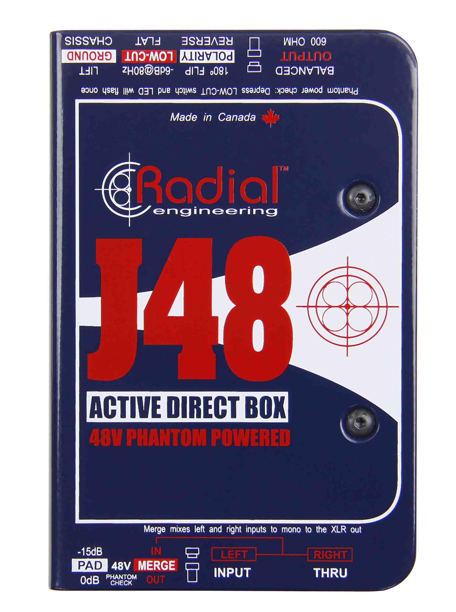 Radial J48 MK2 48V Phantom Power Active Direct Box
