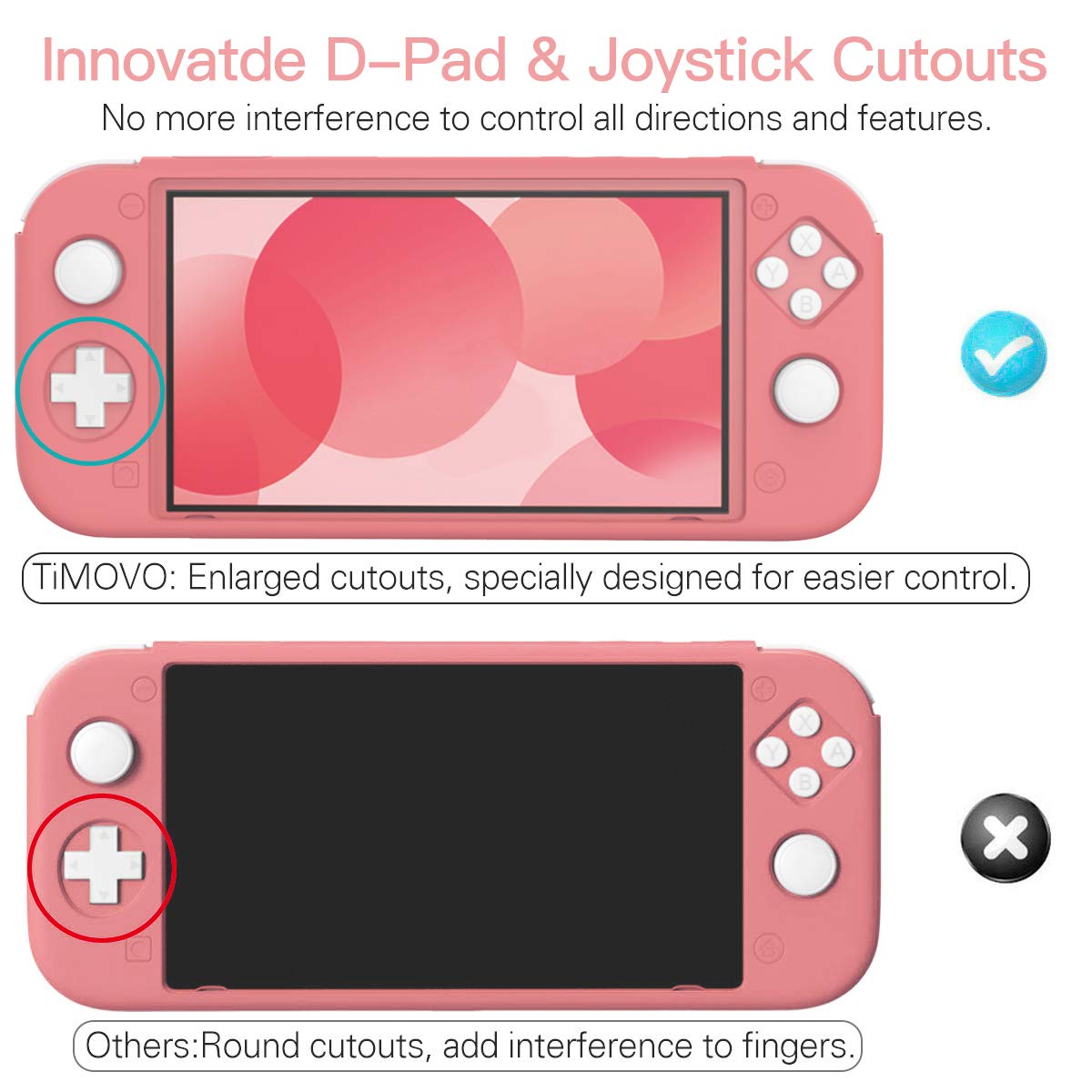 TiMOVO Cover Compatible with Switch Lite - Zacian and Zamazenta Edition Case, Anti-Slip Soft Silicone Cover Case Protective Shell Fit Switch Lite Console, Pink