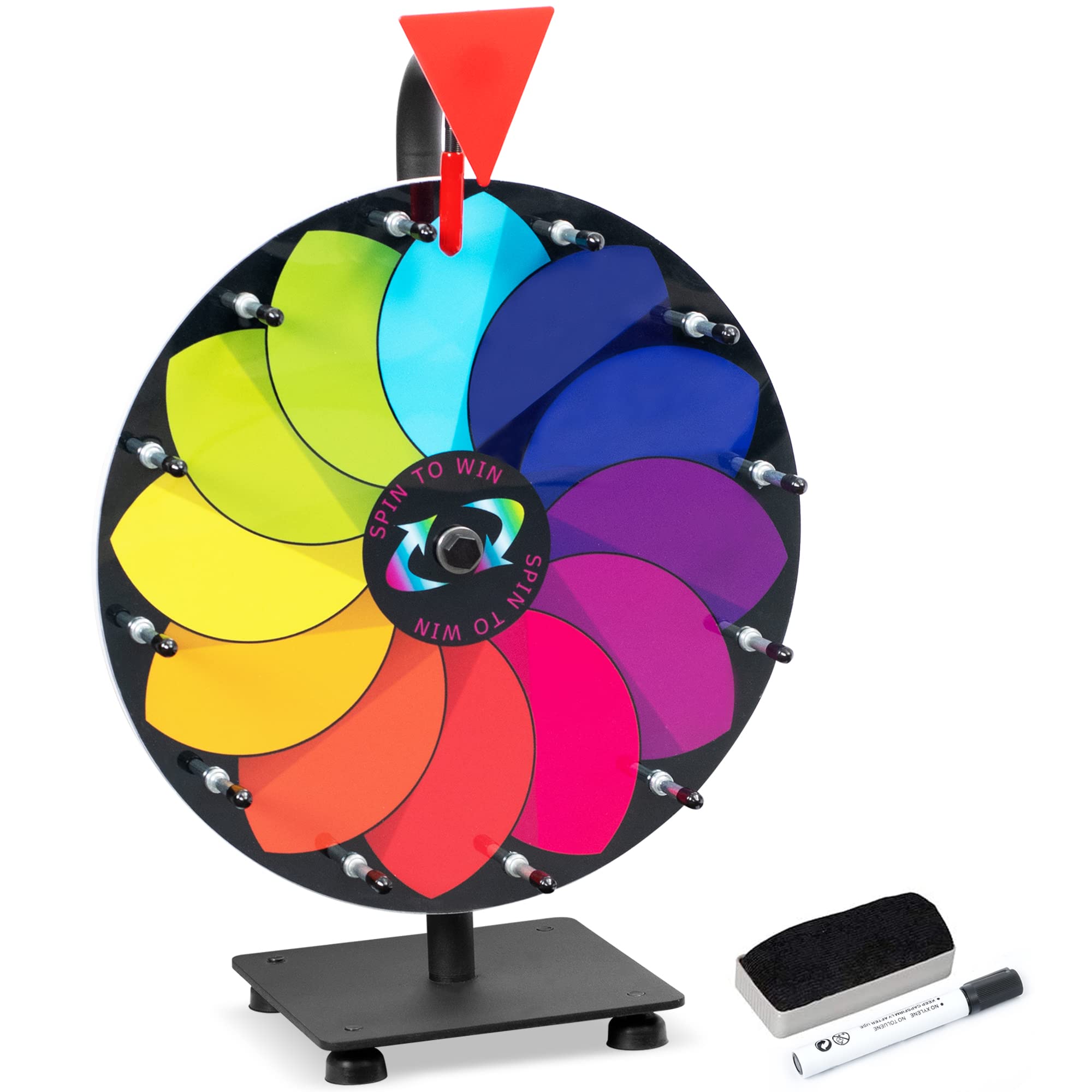 XvmeiMym 12 inches Spinning Prize Wheel, 12 Slots Tabletop Spinner - Heavy Duty Base Roulette Wheel for Carnival, Trade Show, Win Fortune Spin Games