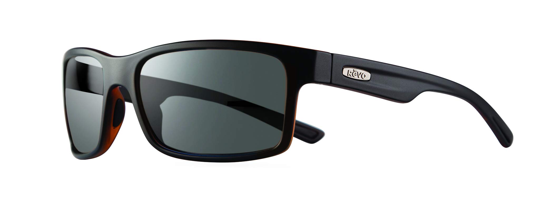 Revo Sunglasses Crawler: Polarized Performance Rectangle Sport Wrap Frame, Matte Black Tortoise Frame with Graphite Lens