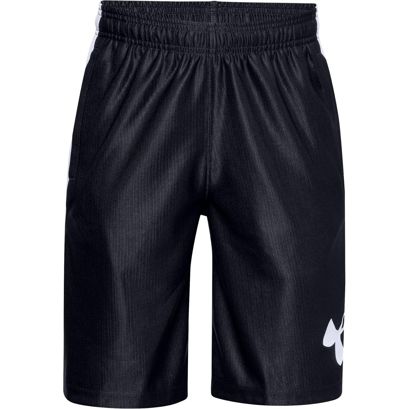 Under Armour Boys' Perimeter Shorts , Black (001)/White , Youth Medium