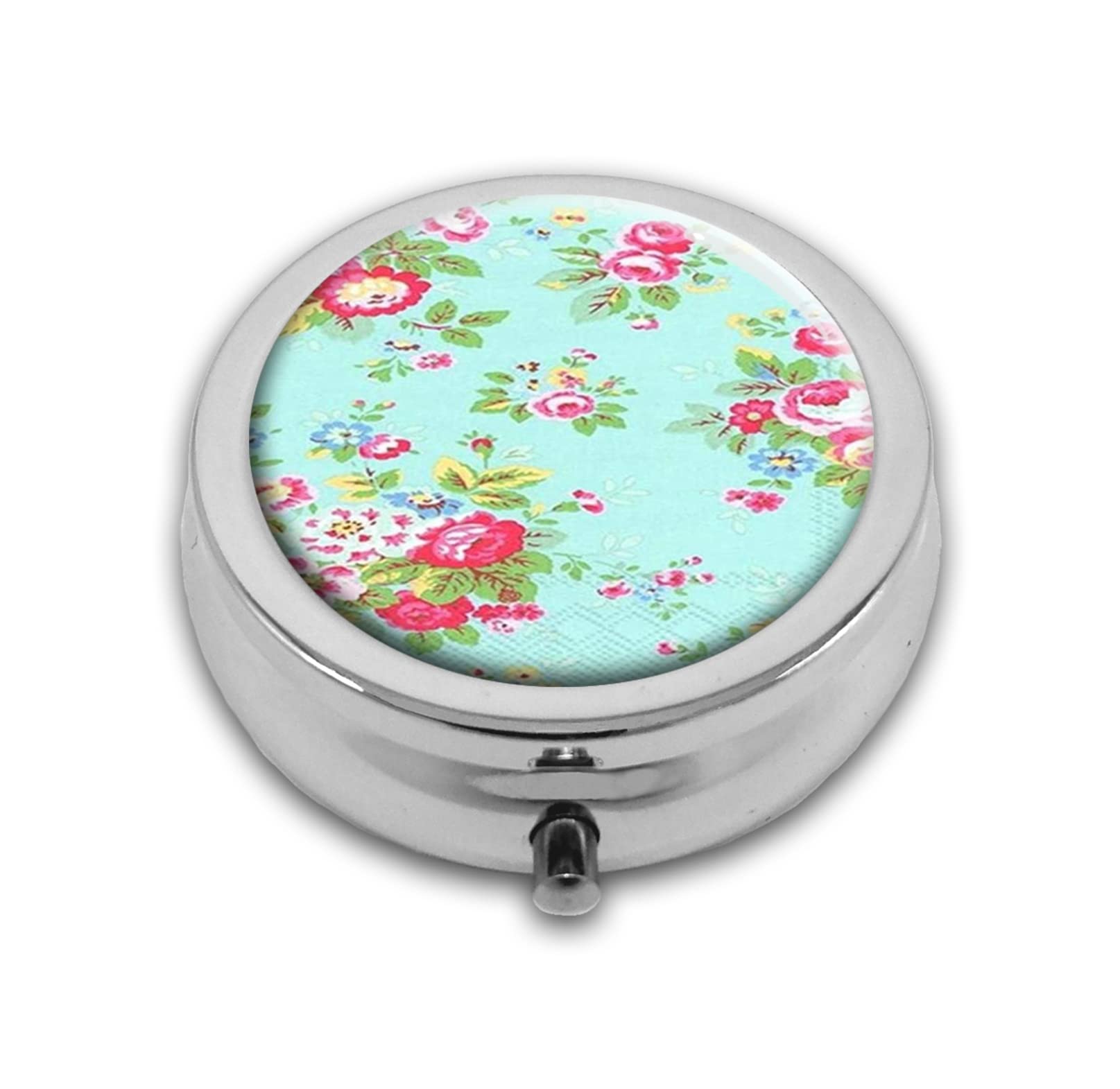 RickOrder Cath Kidston Trailing Custom Pocket or Purse Metal Pill Case Box Medicine Organizer Vitamin Case from