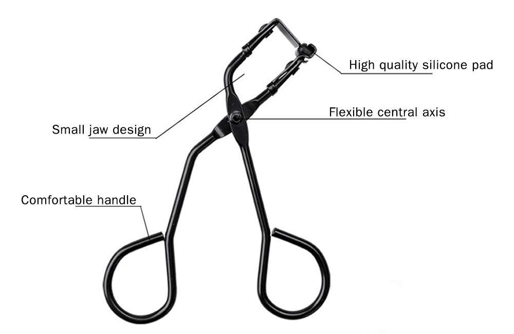 Silicone Eyelash Curler with Refill Pads 17IF No Pinching Mini Lash Curler for Dramatic Lash Look and Fits All Eyelash Shapes