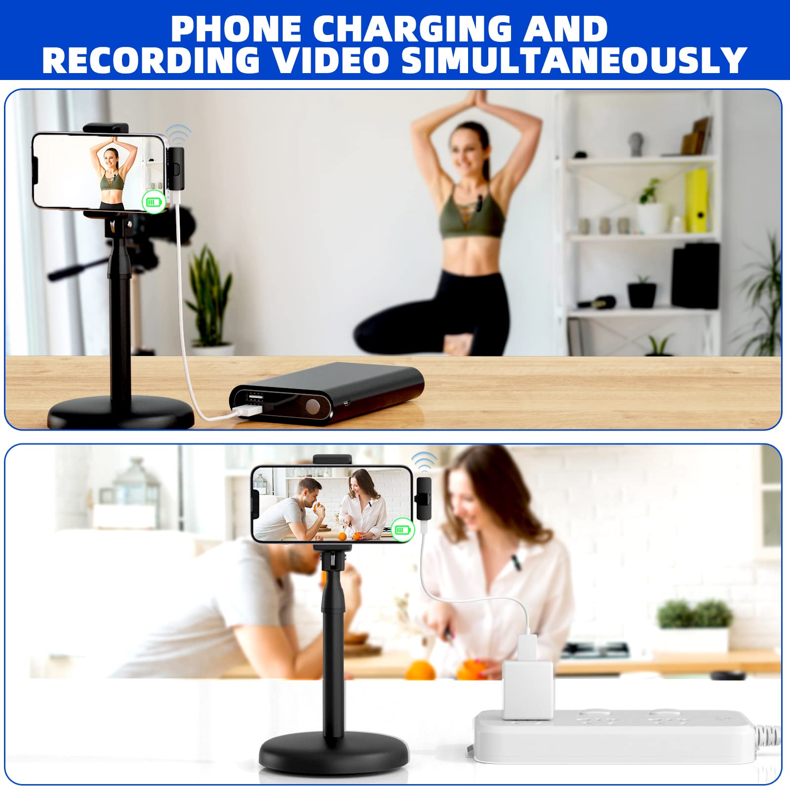 Wireless Lavalier Microphone for iPhone iPad Video Recording Podcast, Professional Lapel Mini Microphones 2.4G Ultra-Low Delay, Built-in Noise-Canceling Chip