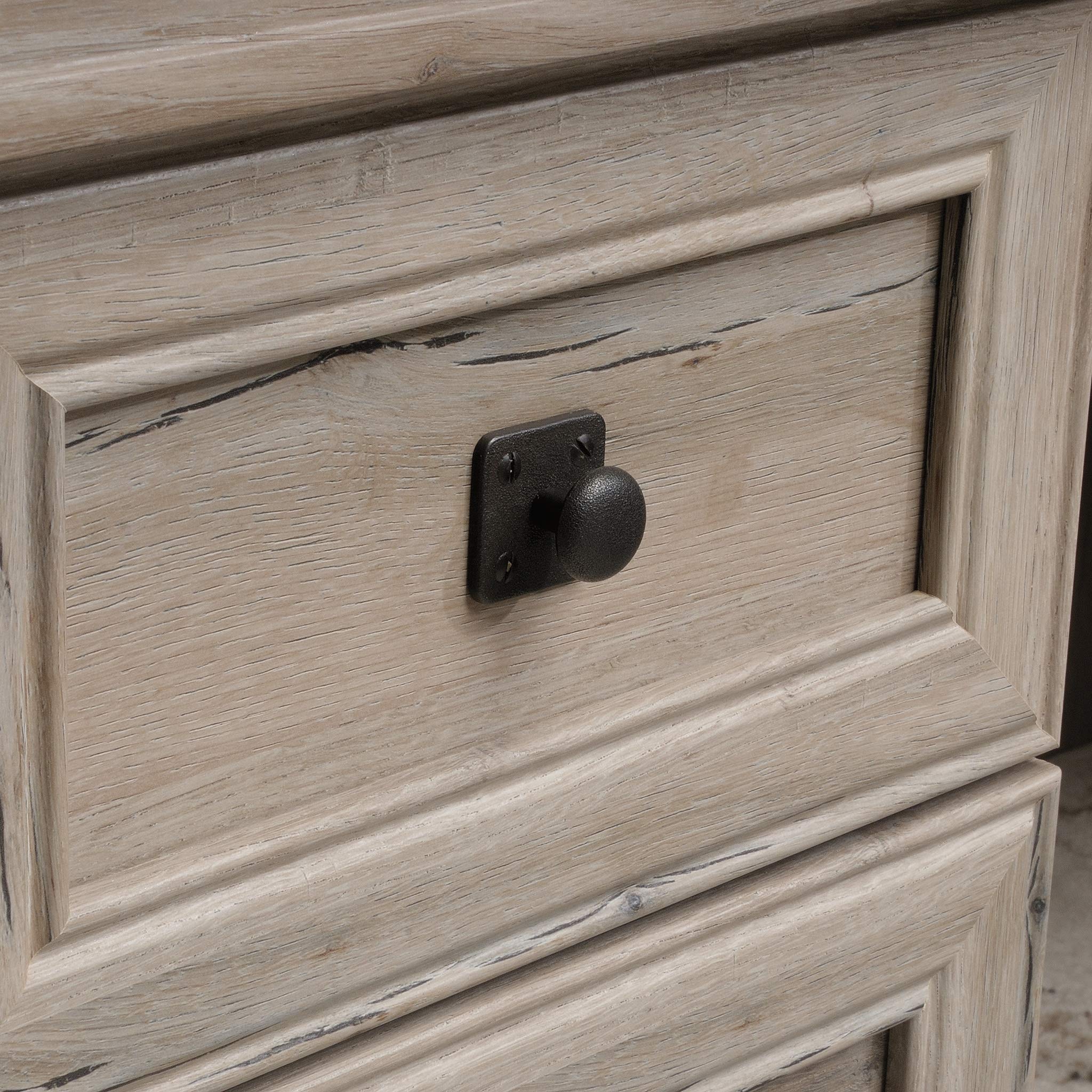 Sauder Palladia L-Shaped Desk, L: 68.74" x W: 65.12" x H: 29.61", Split Oak finish