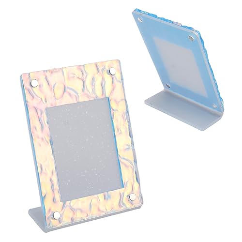 Tabletop Picture Frame, Simple Cleaning Picture Frame, Stable and Sturdy Placement, Custom Clear Acrylic for Movie Tickets (Dazzling Color (Stone Head Pattern))