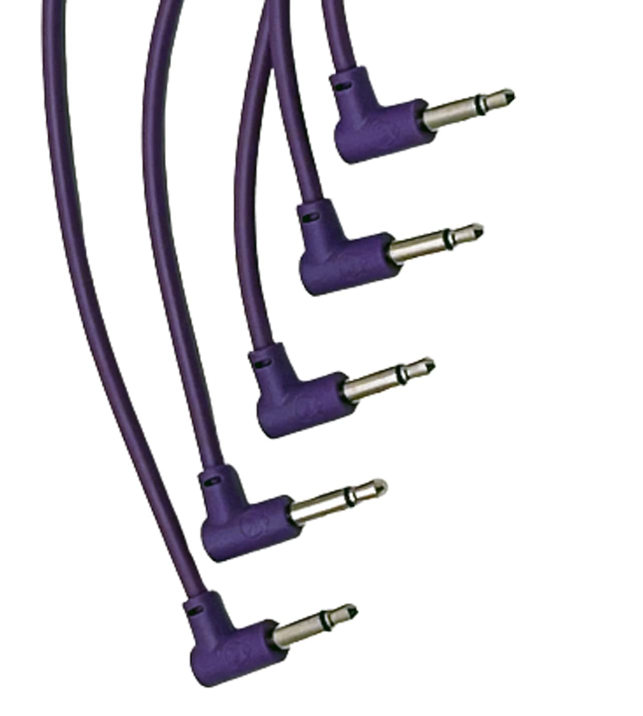 Starving Students Music Supplies Luigis Modular M-PAR Right Angled Eurorack Patch Cables - Package of 5 Purple Cables, 6" (15 cm)