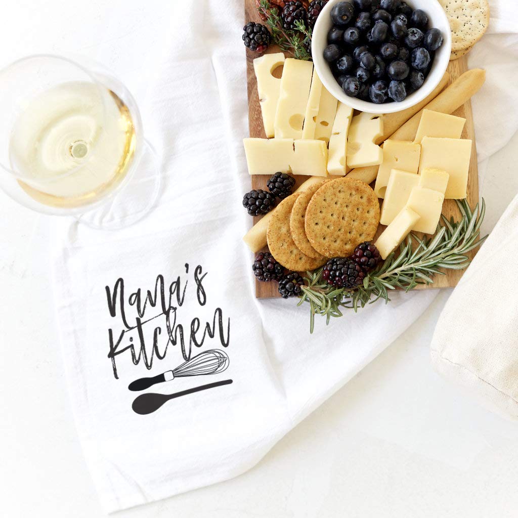 The Cotton & Canvas Co. Nana's Kitchen Soft and Absorbent Kitchen Tea Towel, Flour Sack Towel and Dish Cloth