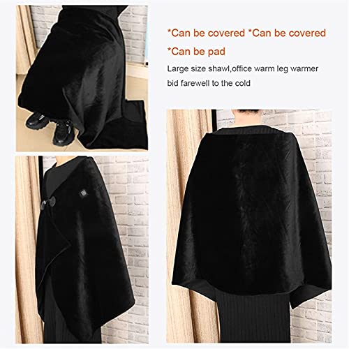 USB Electric Heated Blanket Wrap Shawl, Heated Cape, Electric Lap Flannel Blanket, with 3 Heating Settings, 35℃-60℃, for car, Office, Family Travel, Machine Washable
