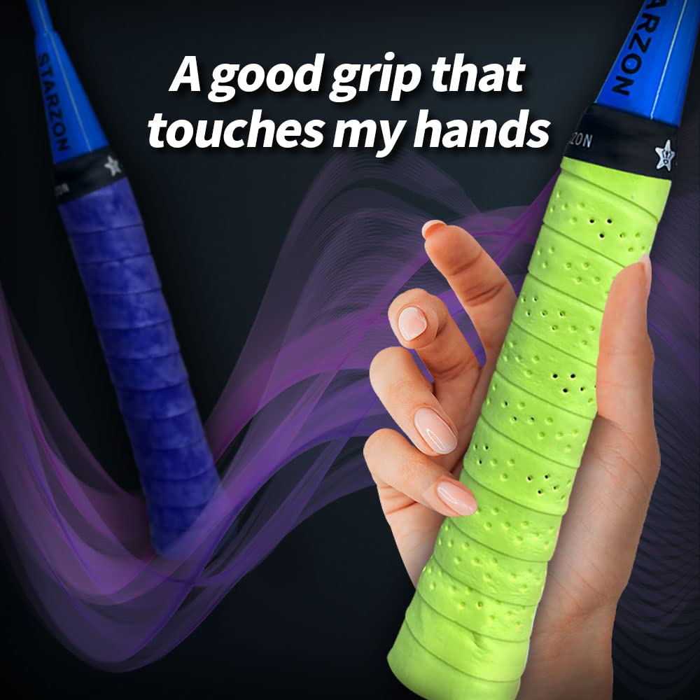 STARZON Racket Grip Anti Slip Perforated Tennis OverGrip Badminton Pickleball Mix Color Pack of 20