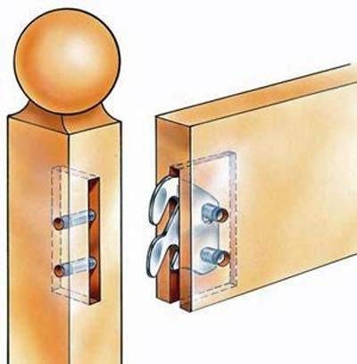 Universal Wood Bed Rail Hook Plates for Beds Frame Bracket Headboard and Footboard,Replacement Wooden Bed Parts Bed Rail Fitting Bracket Set of 4