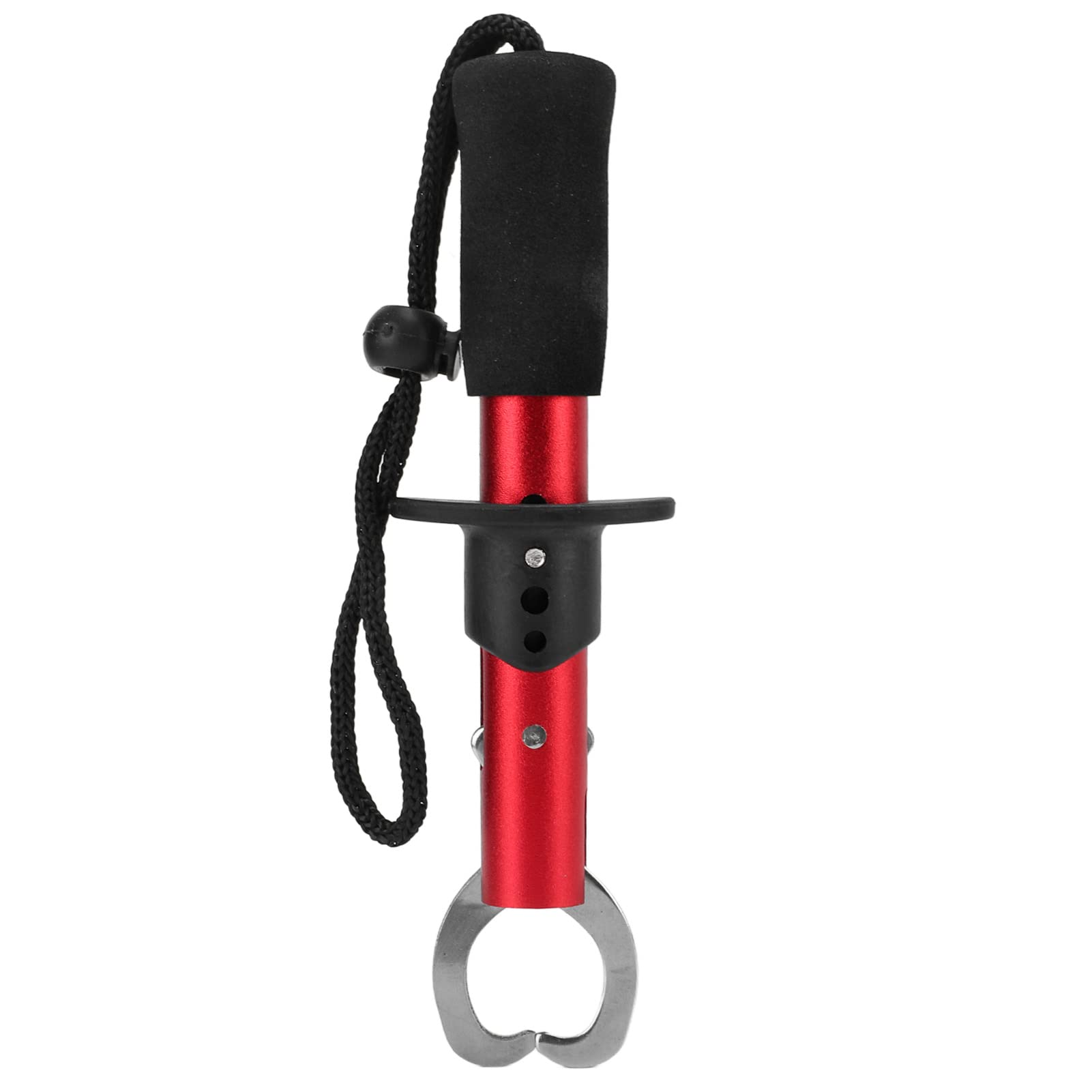 Vifemify Fish Lip Clip Stainless Steel Fish Clip Frame Fishing Tool Belt Wrist Strap Non-Slip Handle Fishing Gear Accessories(red)