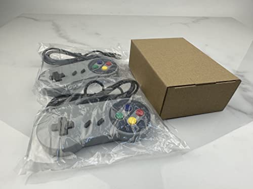 Rii Game Controller, SNES Retro USB Controller, Classic Gamepad Joystick, PC Super Classic Joypad Gamestick for PC, Raspberry Pi, Windows MAC Liunx, Android GP100 (Grey, 2 Pack)