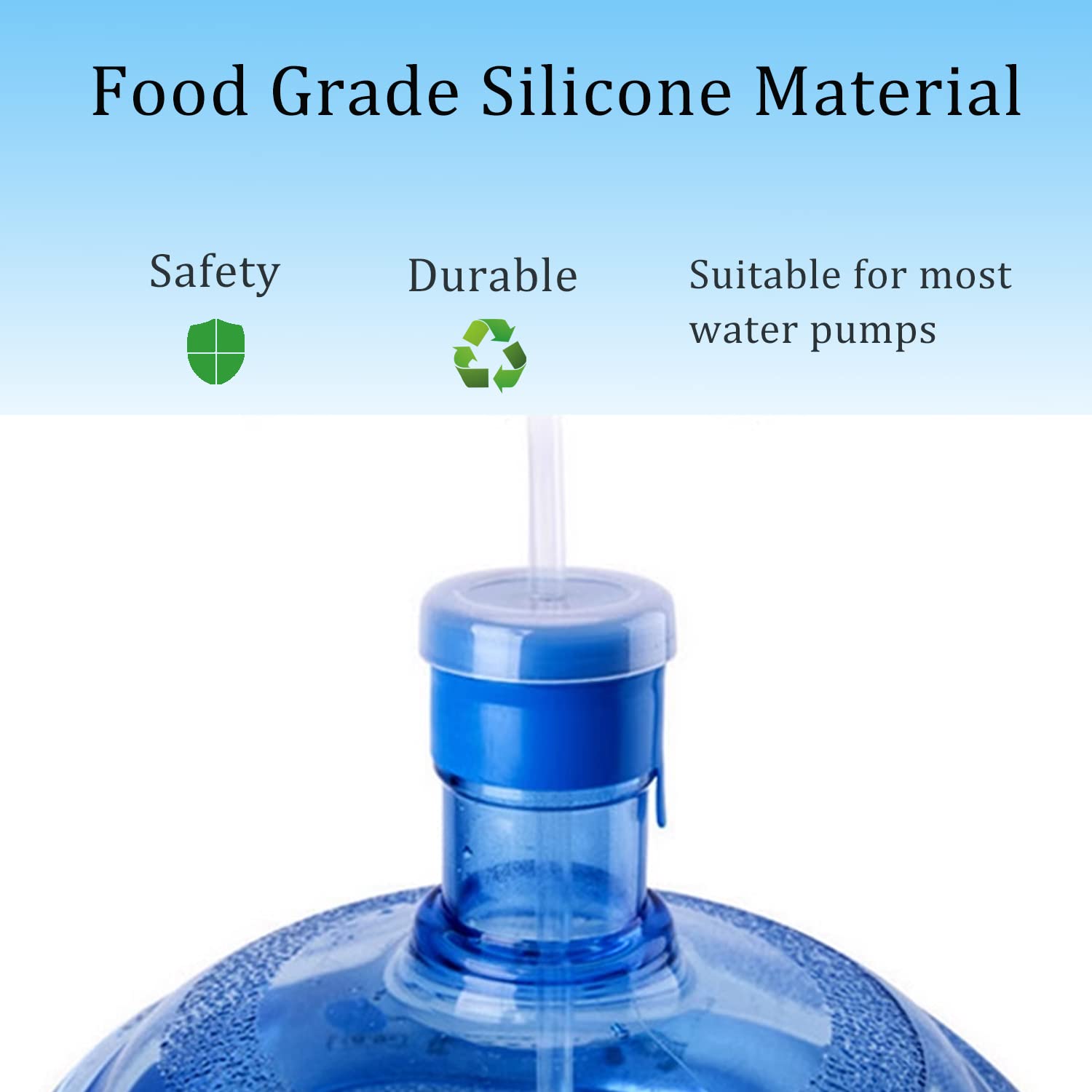 Water Dispenser Countertop 2in1 Portable Electric Water Bottle Pump for 5 Gallon & Universal Bottles USB Rechargeable Desktop Water Dispenser for Home Office (Modern)