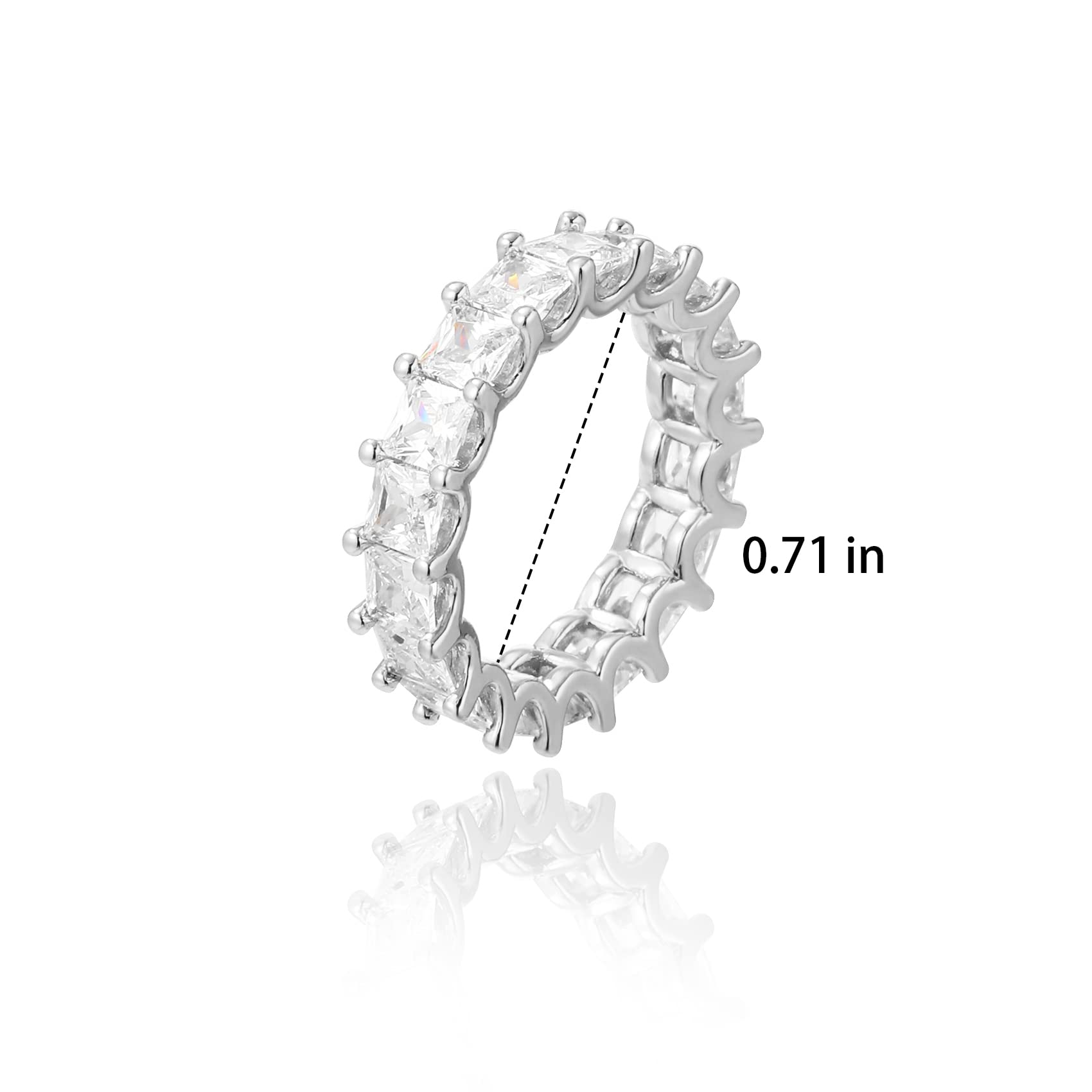 Yonhi Gold Plated Cubic Zirconia Rings Wedding Band Ring for Women Stackable Crystal Oval Engagement Promise Rings