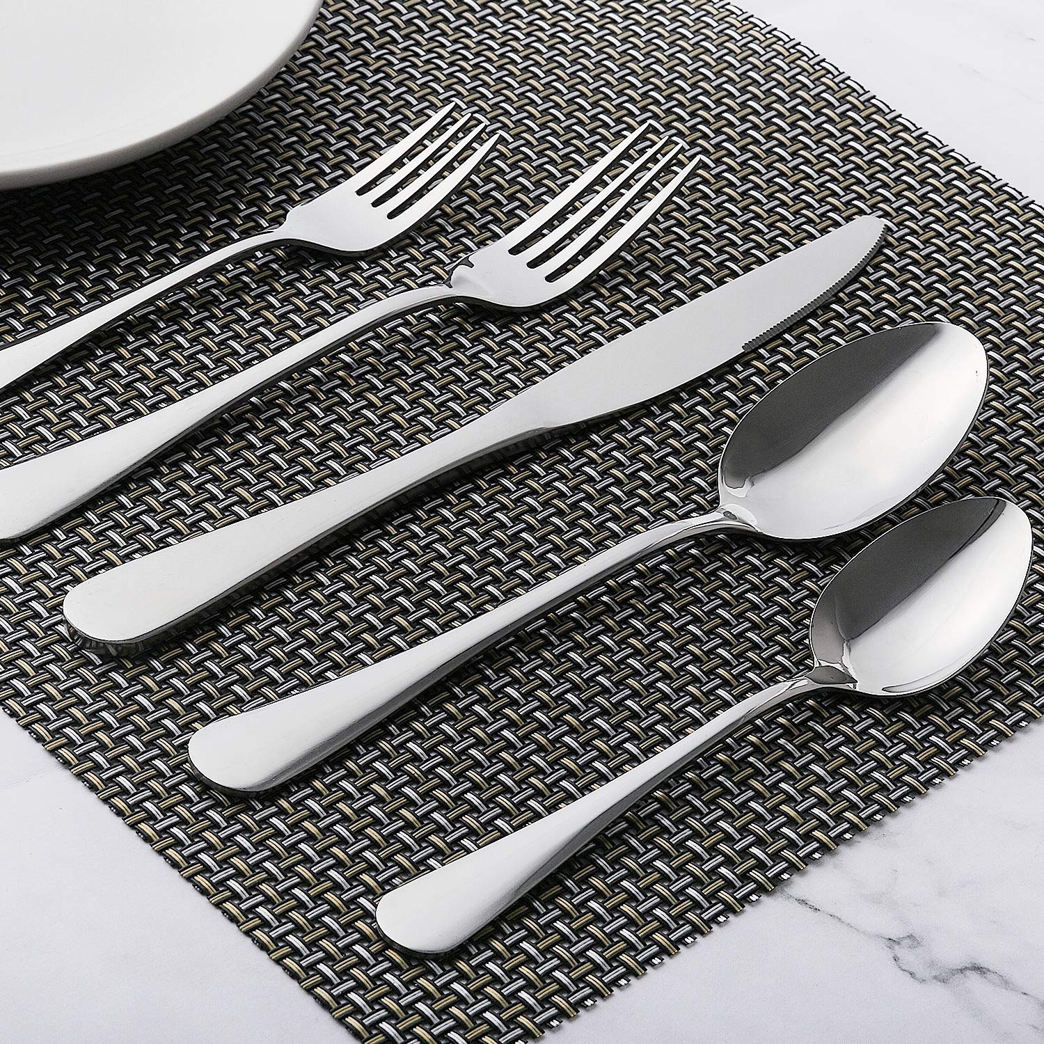 Silverware Set, 60-Piece Flatware Set, Stainless Steel Home Kitchen Hotel Restaurant Tableware Cutlery Set, Service for 12,Include Knife/Fork/Spoon,Mirror polished, Dishwasher Safe
