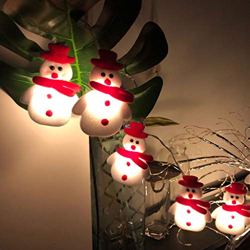Snowman Christmas Lights, Xmas String Lights Waterproof 5.1 ft 10 LEDs,DIY Lights Decorations for Home, Garden, Patio Festival Party