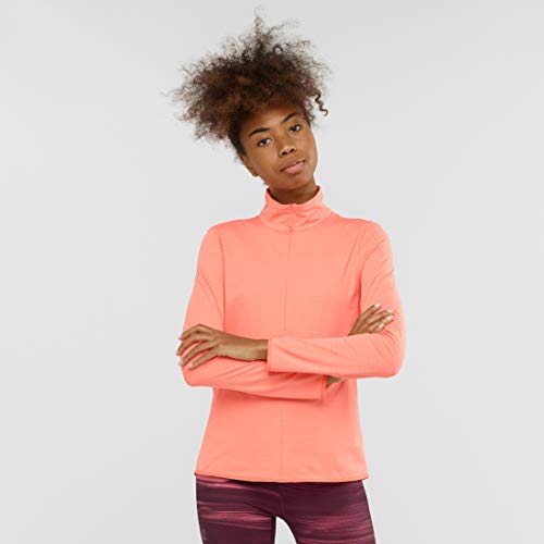 Salomon Women's Standard Outrack Half Zip, Burnt Coral, X-Large