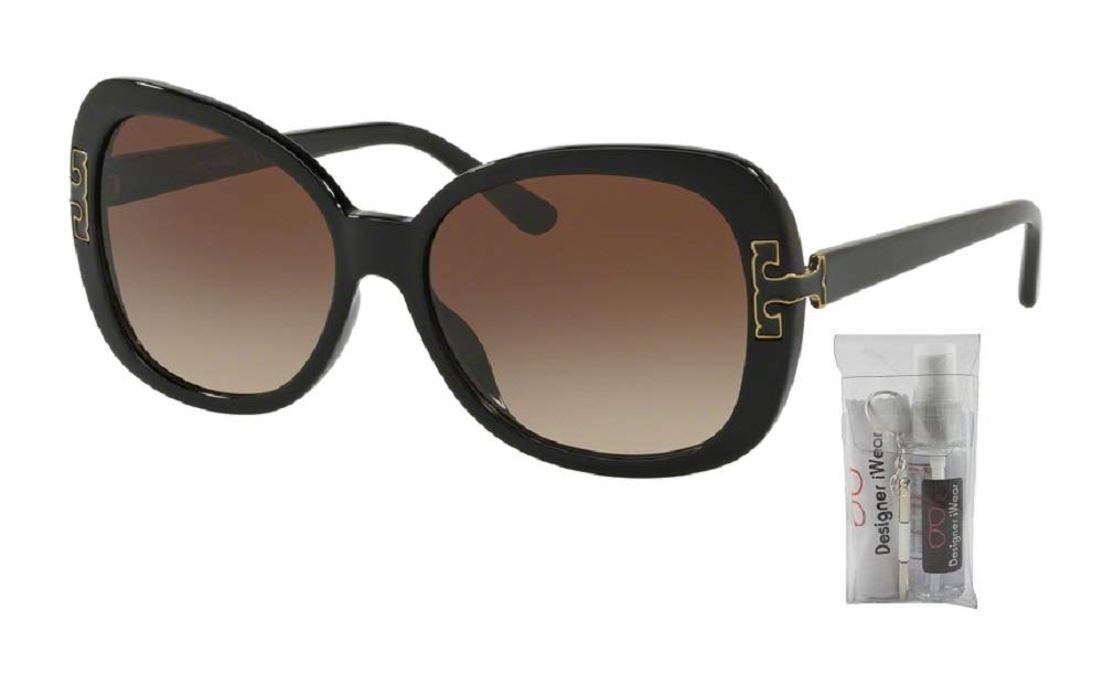 Tory Burch TY7133U 170913 57M Black/Brown Gradient Butterfly Sunglasses For Women + BUNDLE with Designer iWear Eyewear Kit