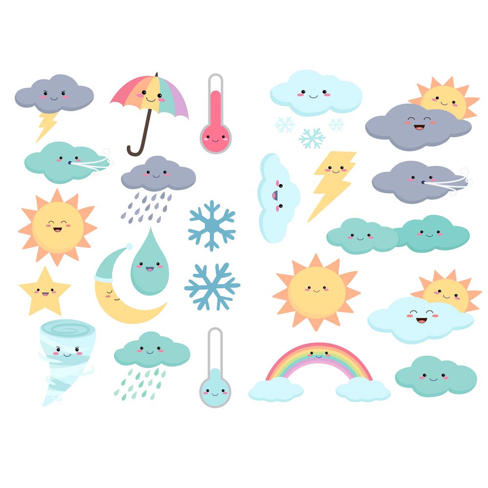 Seasonstorm Kawaii Weather Smile Aesthetic Diary Travel Journal Paper Stickers Scrapbooking Stationery School Office Art Supplies