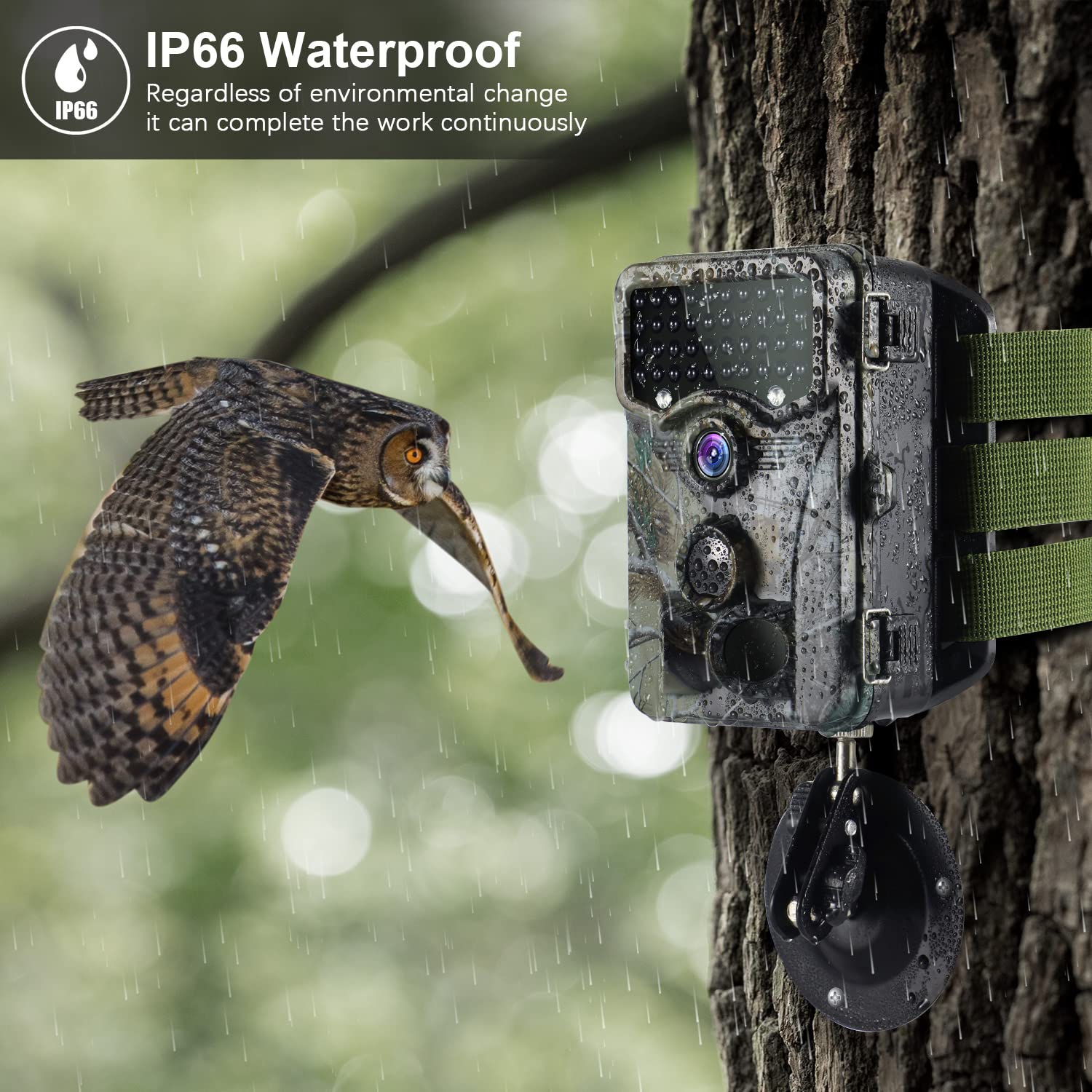 Vikeri Trail Camera, Game Camera 1520P with 0.1s Trigger Speed Trail Cam with 80ft Motion Activated Detection, 65ft Night Vision, Waterproof, Hunting Cameras for Outdoor Wildlife Monitoring