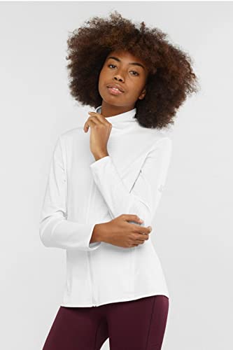 Salomon Women's Standard Outrack Full Zip, White, X-Large