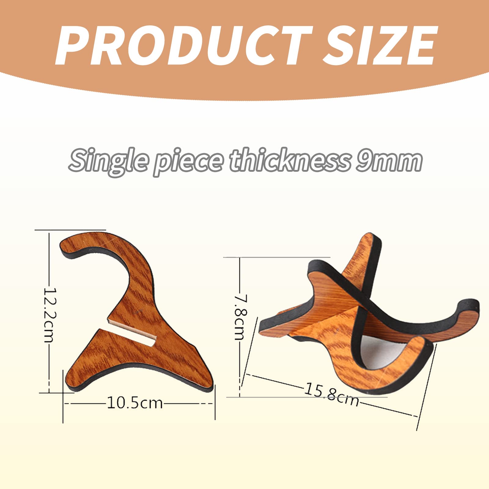 YAFIYGI Ukulele Stand Violin Mandolin Folding Portable Stand Musical Instrument Stand Concert for Small Guitar, Violin, Banjo (Brown)