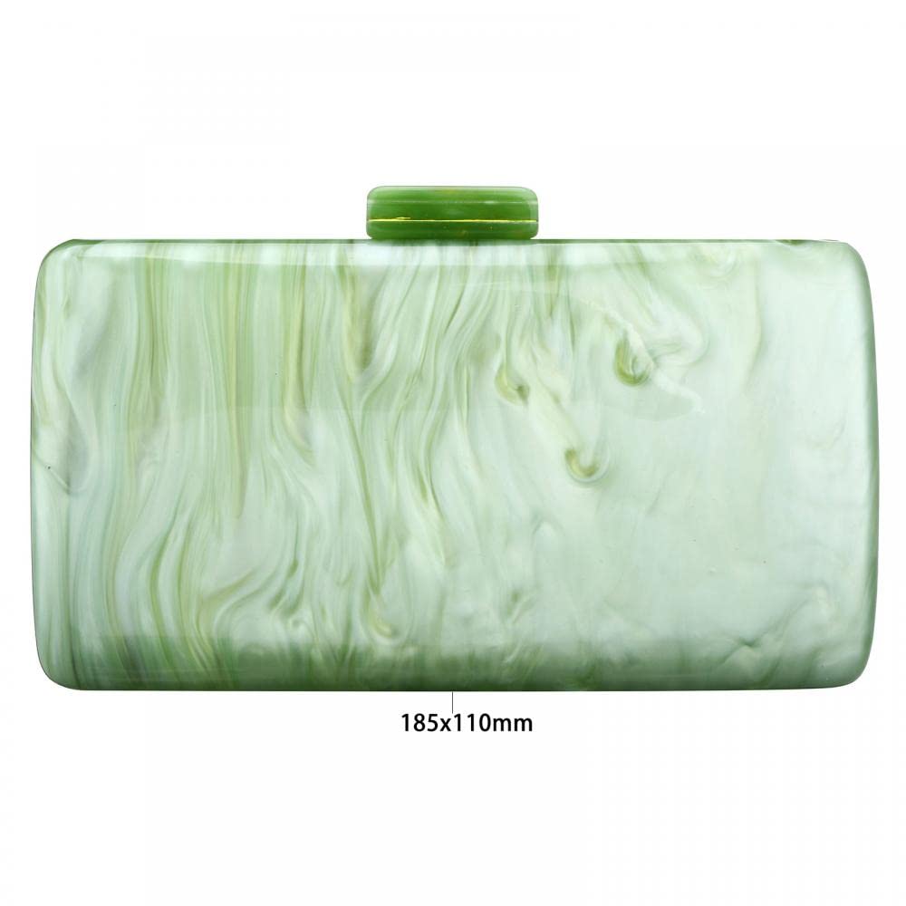 YYW Acrylic Clutch Purses for Women,Evening Clutch Acrylic Handbag Wedding Bridal Purse Party Shoulder Bag (Light green)