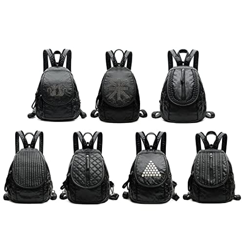 XJJZS Black Large Slouchy Soft Leather Women Handbag Braided Shoulder Tote Bag