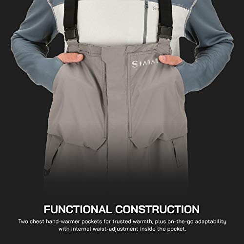 Simms Challenger Waterproof Bibs for Men - Durable Rain Gear and Work Bib for Fishing, Hunting, Snowmobiling, and More - (Raven, XX-Large)
