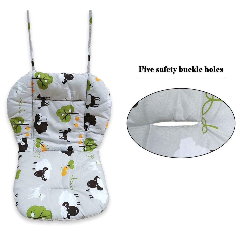 Twoworld High Chair Cushion, Large Thickening Baby High Chair Seat Cushion Liner Mat Pad Cover Breathable(Grey Sheep)