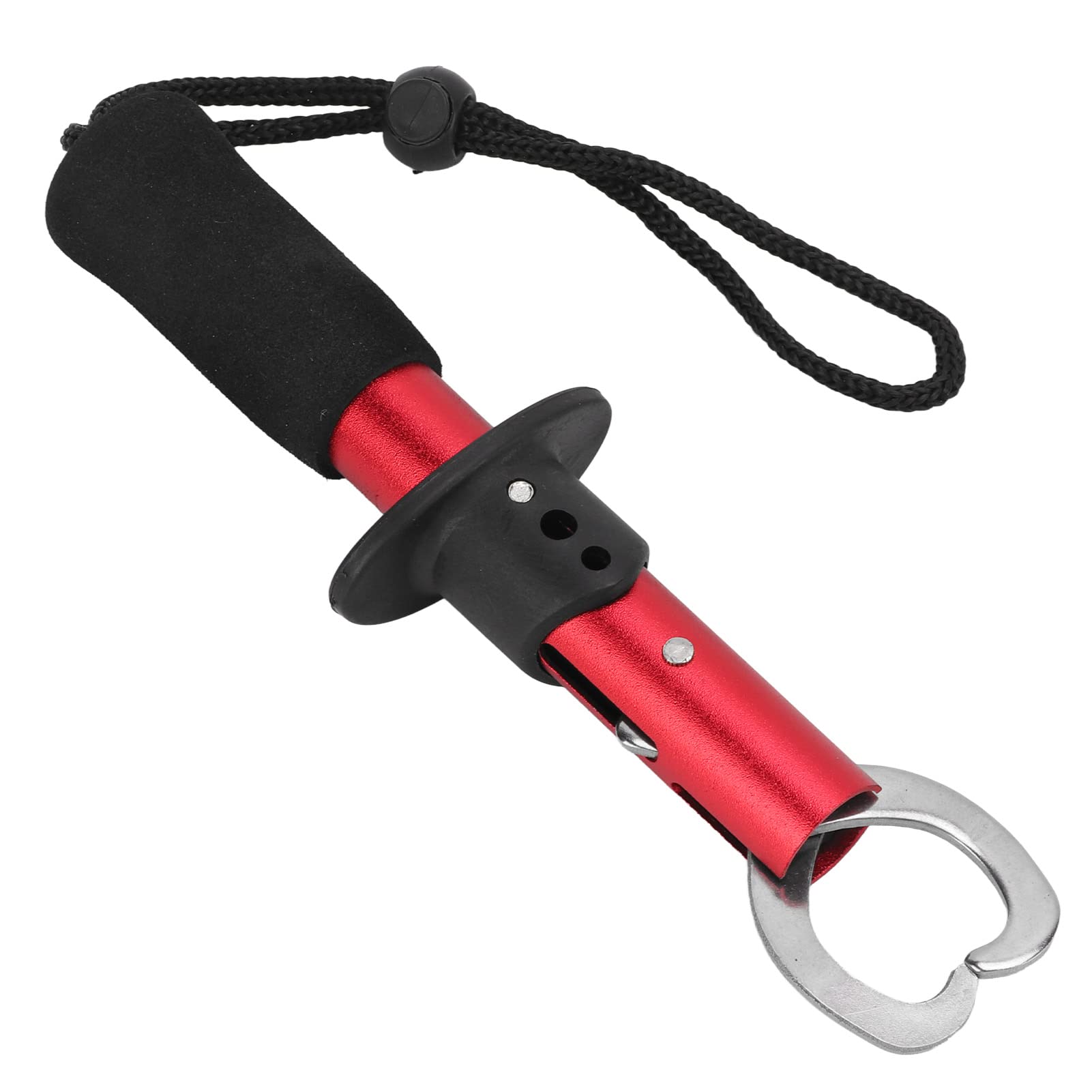 Vifemify Fish Lip Clip Stainless Steel Fish Clip Frame Fishing Tool Belt Wrist Strap Non-Slip Handle Fishing Gear Accessories(red)