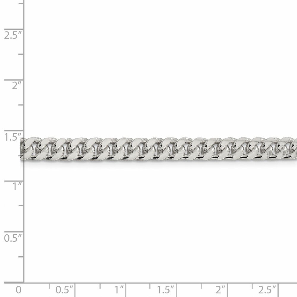 Solid 925 Sterling Silver 6.00mm Domed Curb Cuban Chain Necklace - with Secure Lobster Lock Clasp 18"