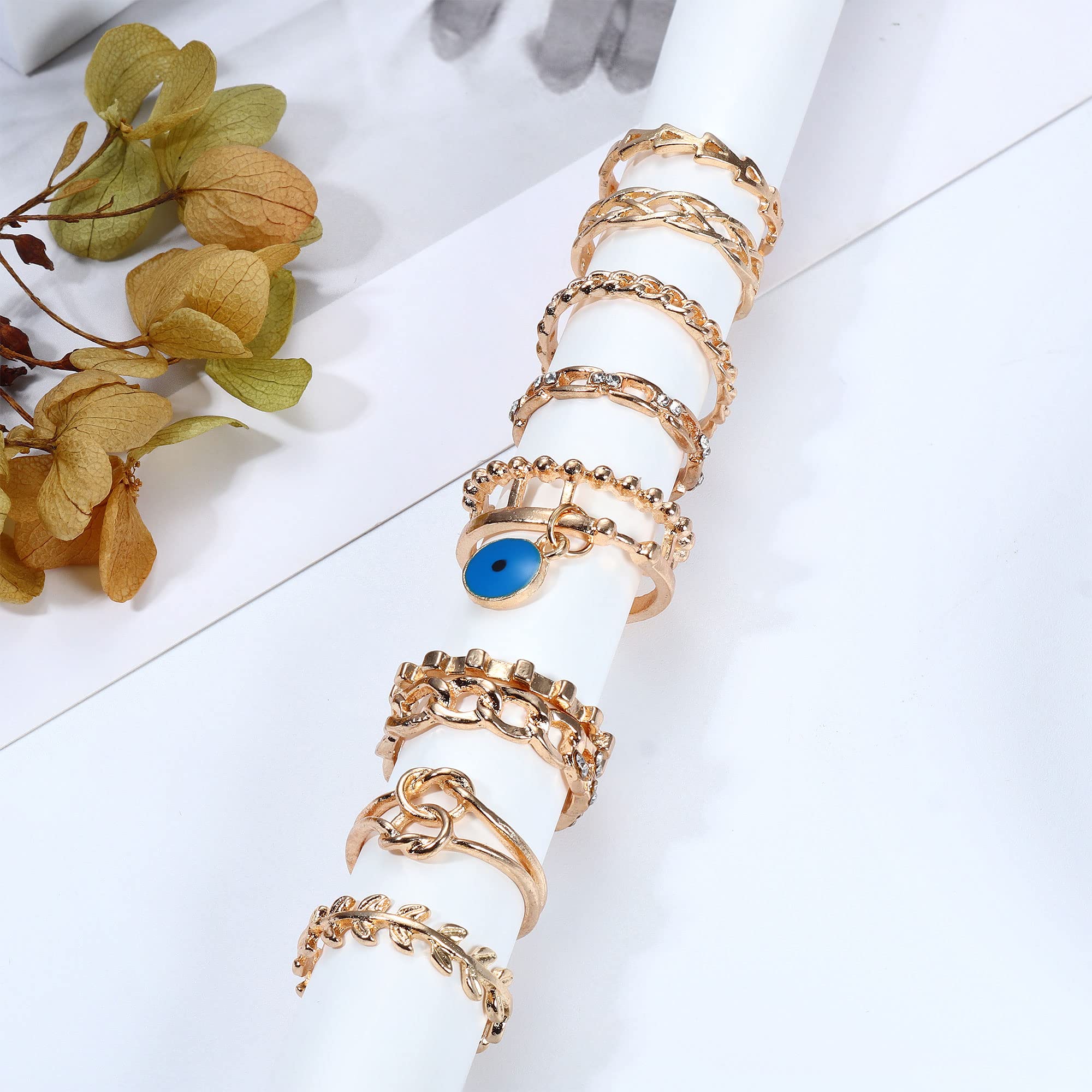 Ubjuliwa 66pcs Gold Silver Knuckle Rings for Women Stackable Mid Finger Joint Ring Set Retro Vintage Boho Rings Aesthetic Stacking Crystal Goth Rings Bulk