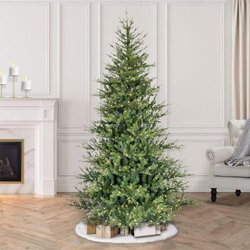 Puleo International 7.5 Foot ft Pre Alberta Spruce Artificial Christmas Tree with Sure-Lit Pole