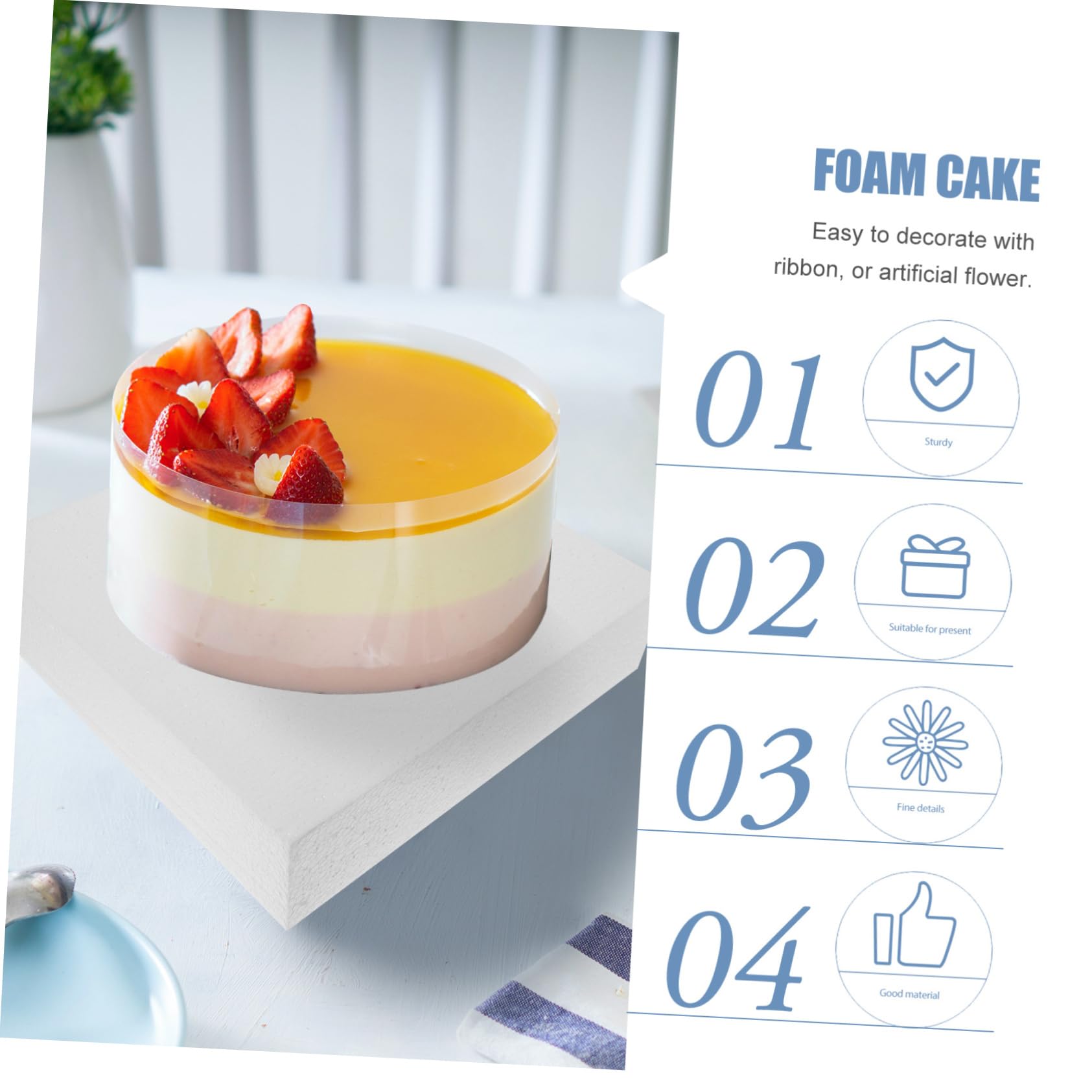 TIDTALEO 3pcs Foam Cake Model Wedding Foams Cake Foam Dummy Rounds Round Cake Stand Practice Round Dummies Camera Backpack Square Mold Foam Cake Mold Diy Tea Coffee To Rotate Box