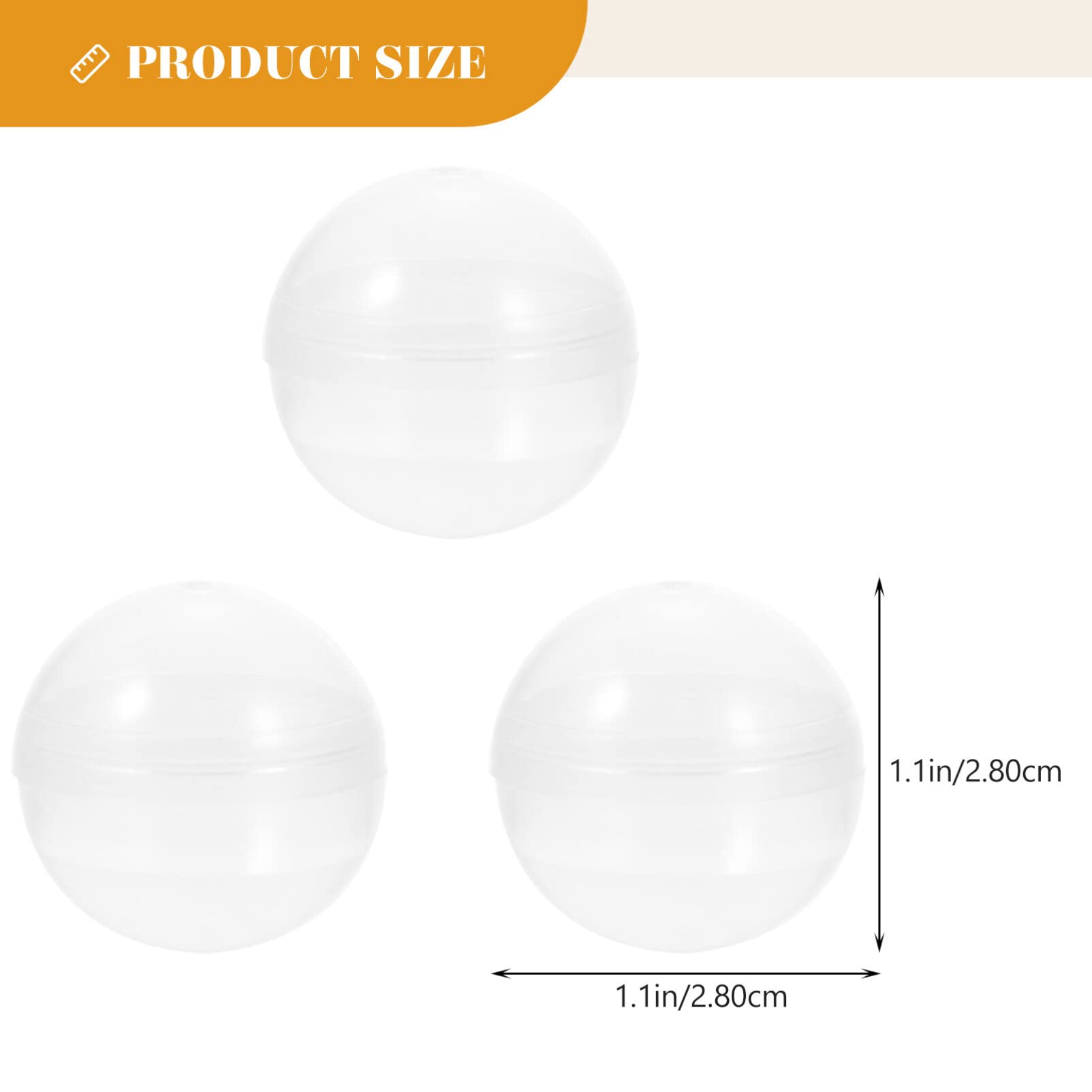 PRETYZOOM 100pcs Shell Tennis Large Xmas Tranparent Bubble Round Clear Gifts Treat Container Bulk Capsule Prize Machine Capsules Small Clear Balls Tiny Refill Child Household Plastic