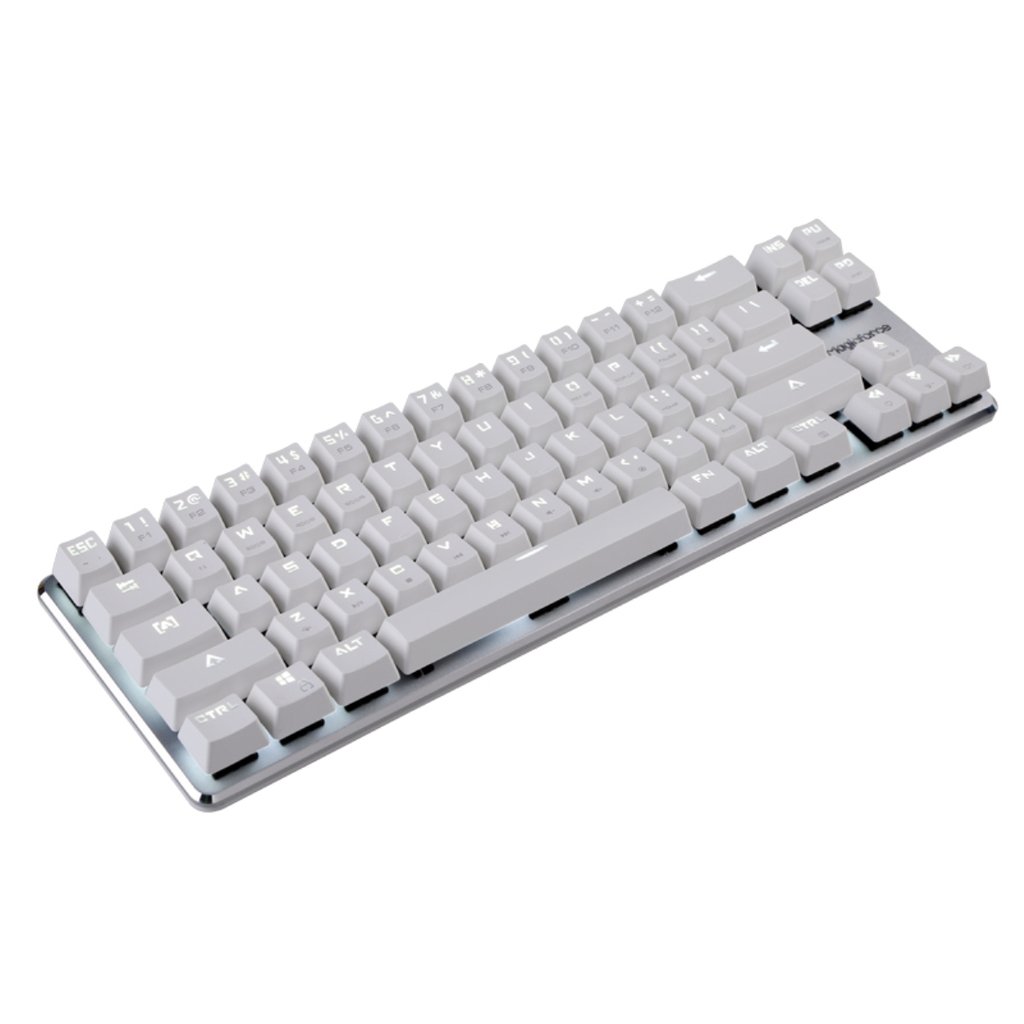 Qisan Gaming Keyboard Mechanical Wired Keyboard Cherry MX Brown Switch Backlight Keyboard 68-Keys Mini Design White